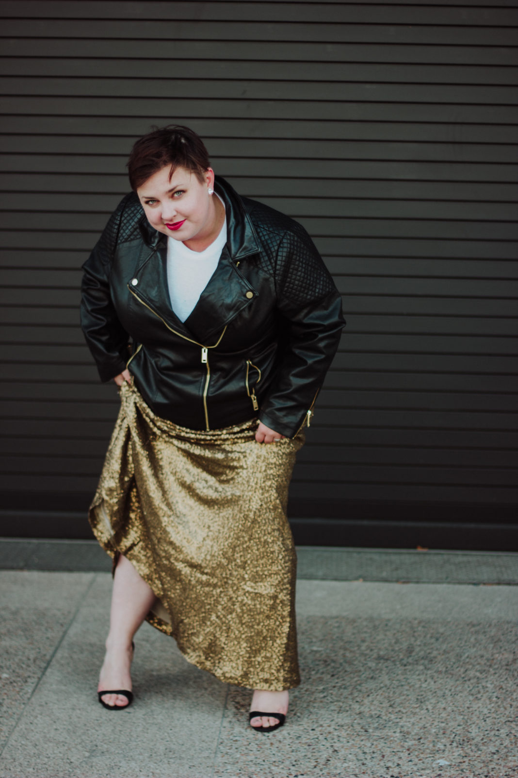 LGBT Fashion Model Photoshoot - Leather Jacket & Sequin Skirt || Plus ...