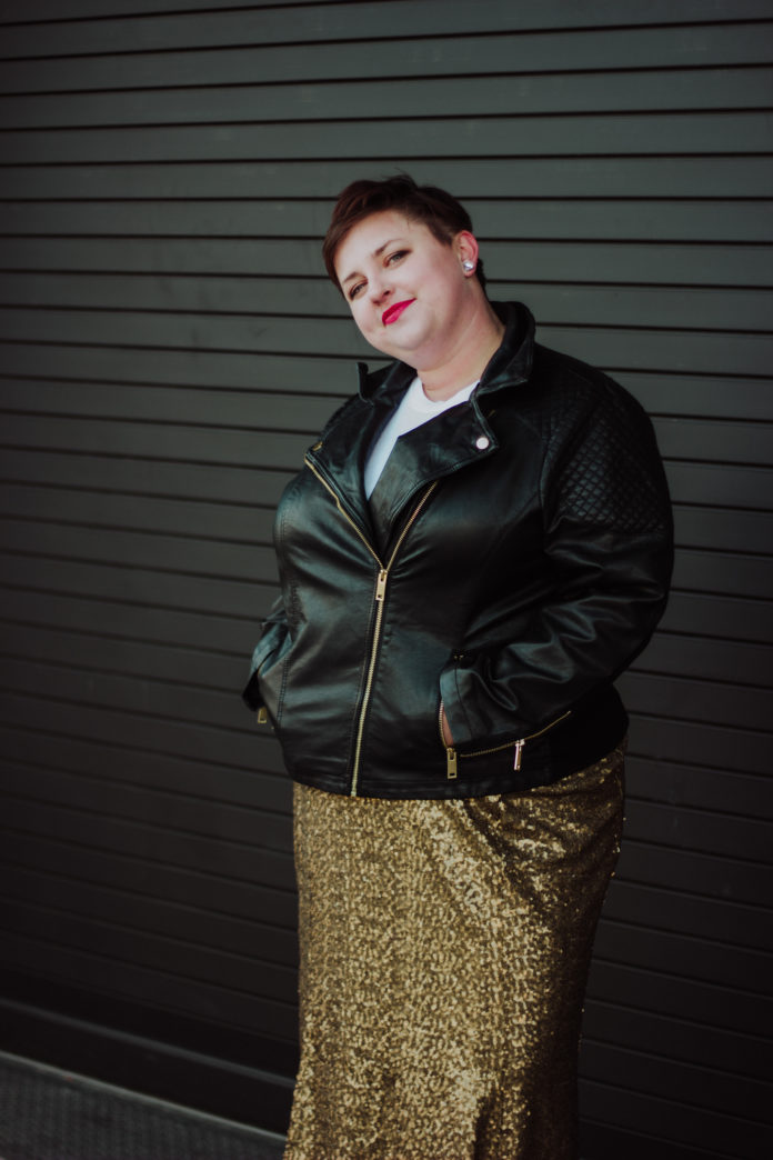 LGBT Fashion Model Photoshoot - Leather Jacket & Sequin Skirt || Plus ...