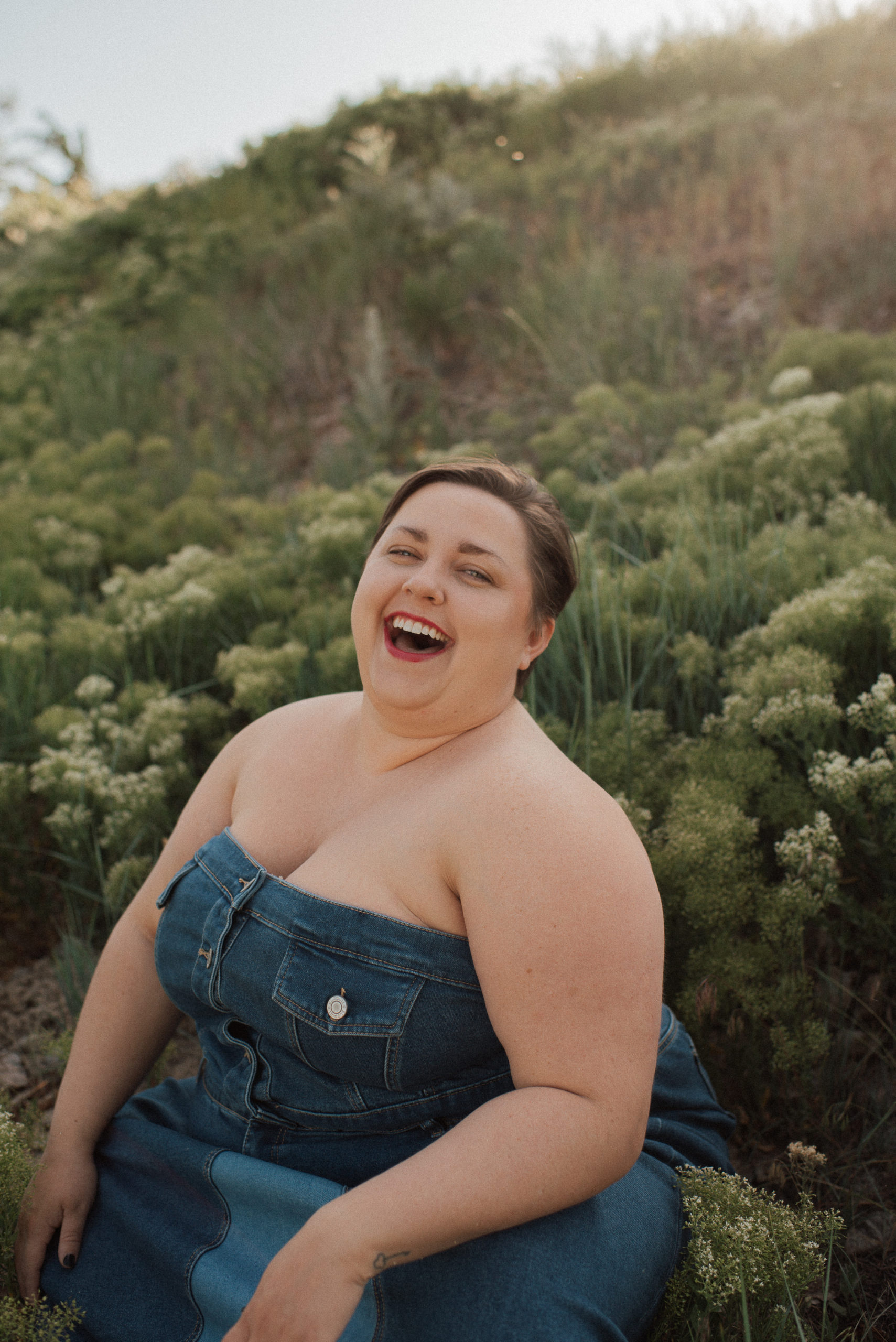 Plus Size Denim on Denim Editorial Photoshoot | Plus Size Model in ...