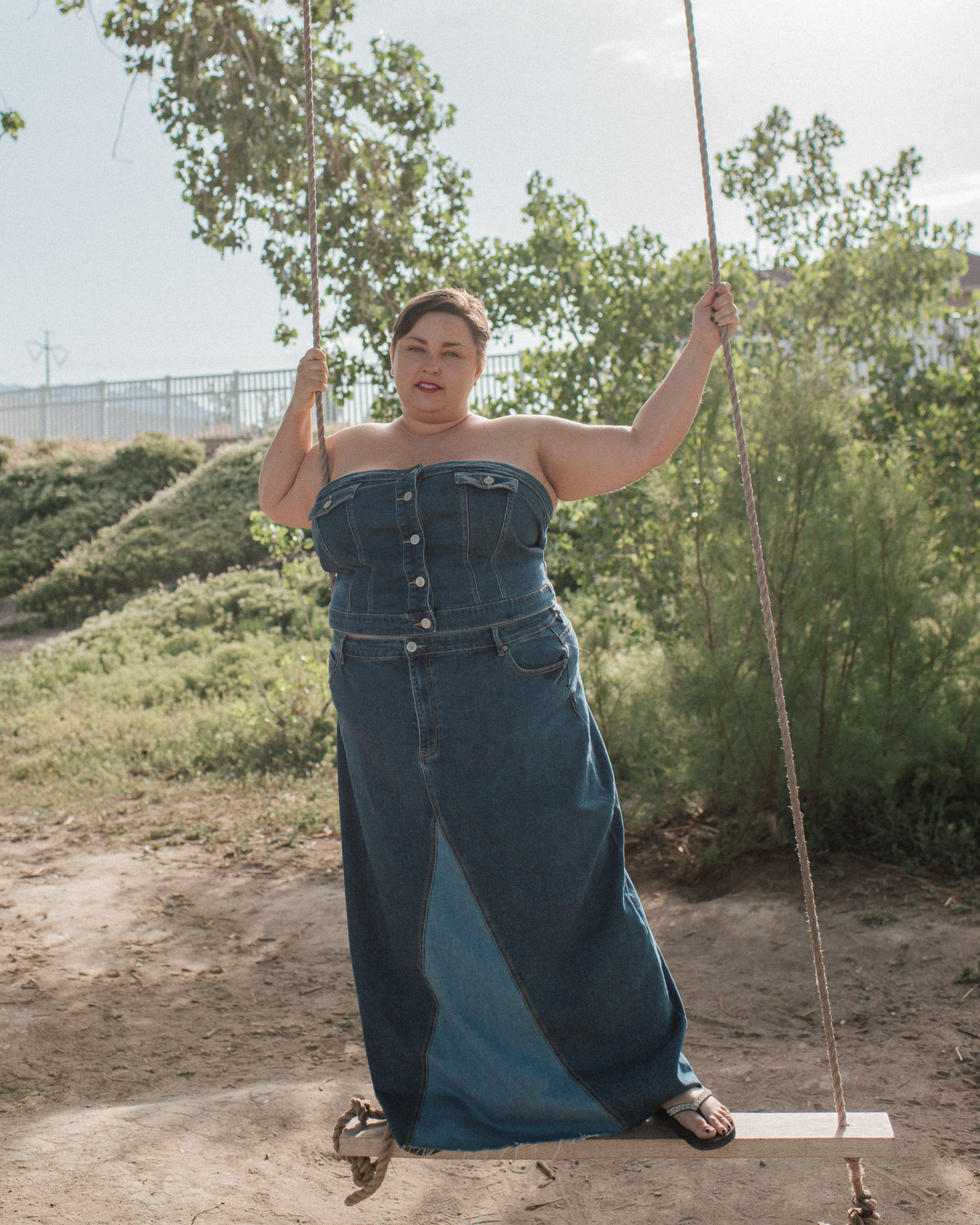 Plus Size Denim on Denim Editorial Photoshoot | Plus Size Model in ...