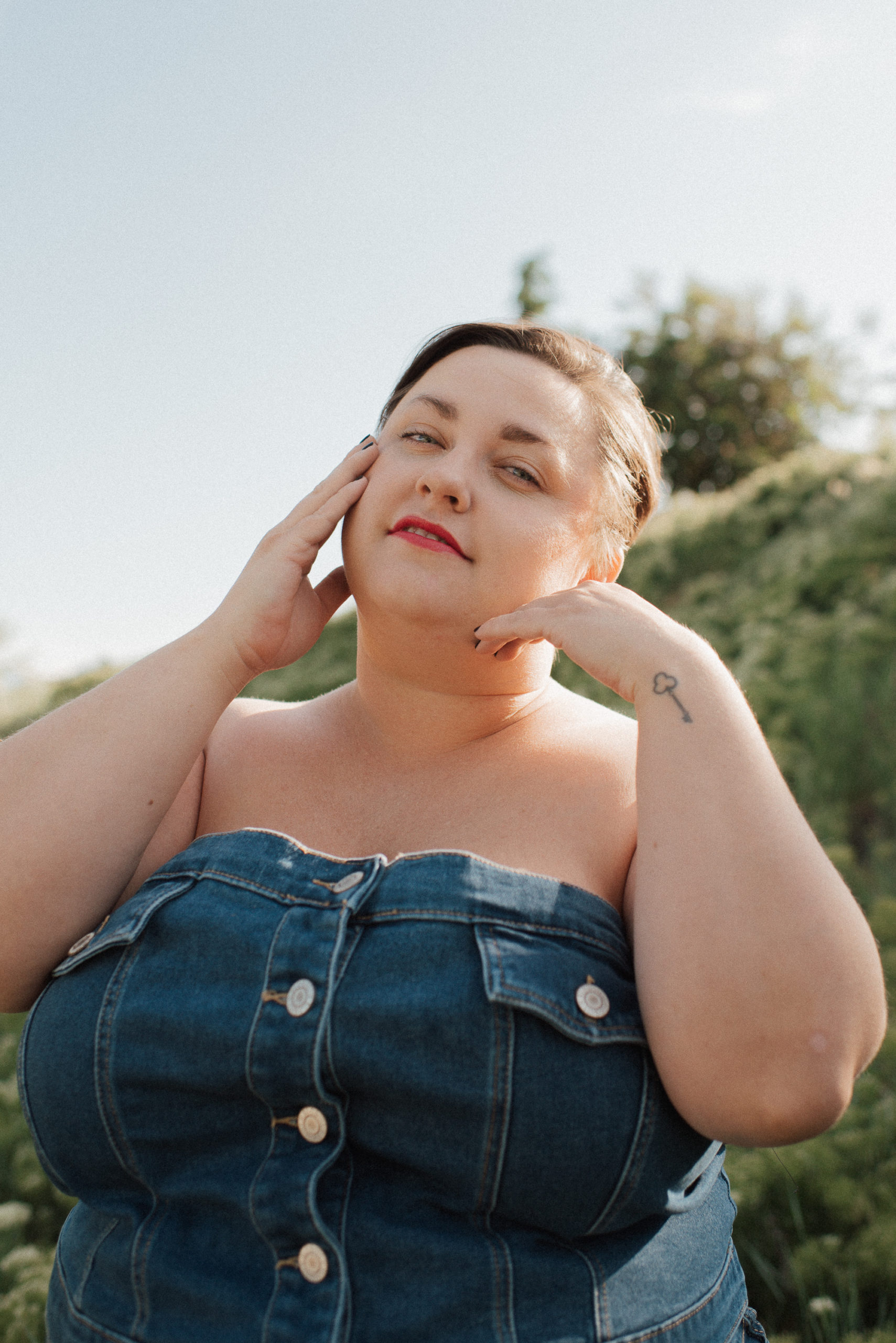 Plus Size Denim on Denim Editorial Photoshoot | Plus Size Model in ...